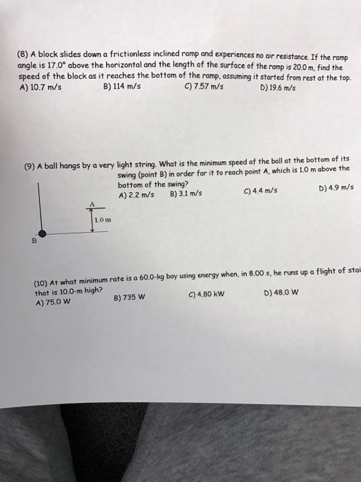 Solved A block slides down a frictionless inclined romp and | Chegg.com
