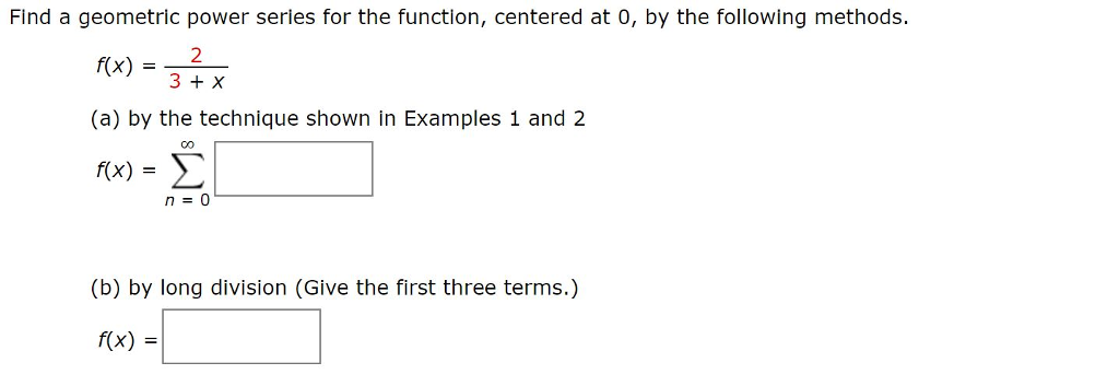 Solved Find a geometric power series for the function, | Chegg.com