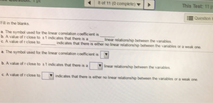 Solved The symbol used for the linear correlation | Chegg.com