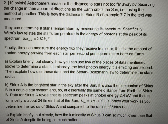 Solved Astronomers measure the distance to stars not too far | Chegg.com