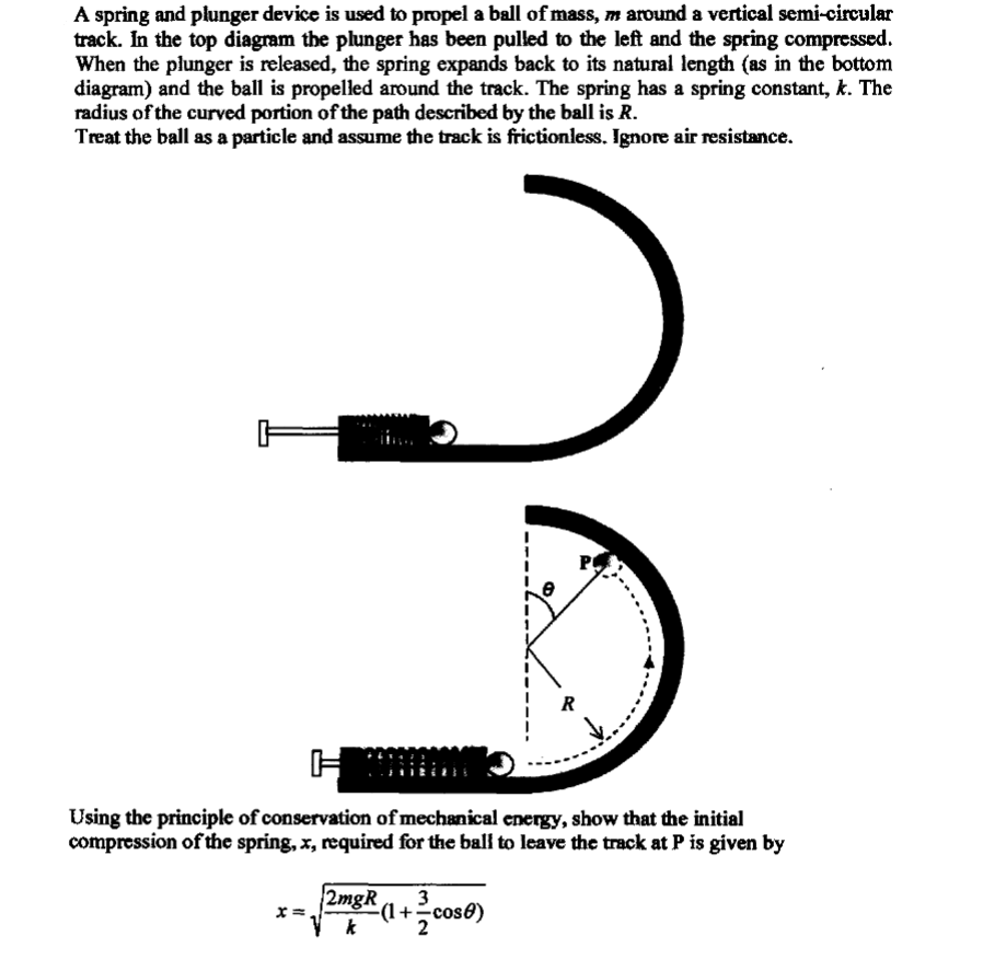 Solved A spring and plunger device is used to propel a ball | Chegg.com