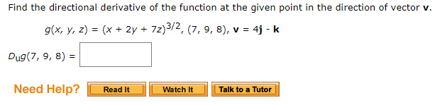 Solved Find the directional derivative of the function at | Chegg.com