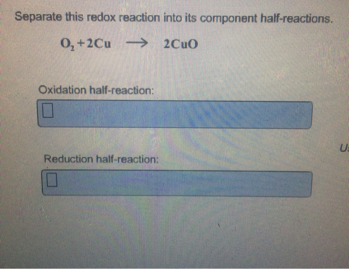 Solved Separate this redox reaction into its component | Chegg.com