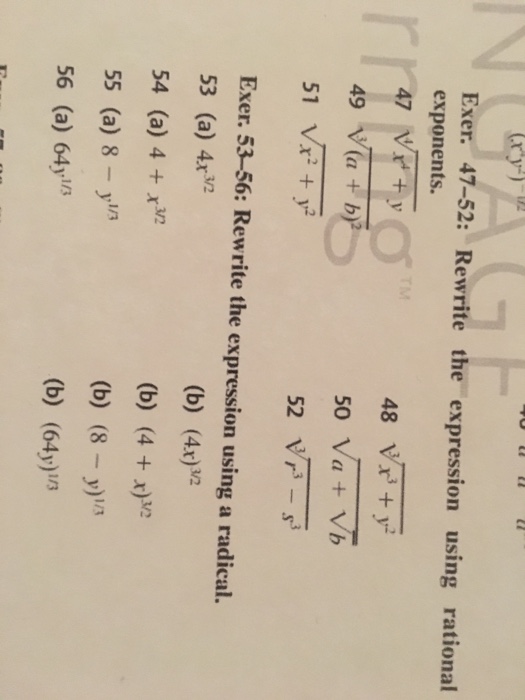 Solved Rewrite the expression using rational exponents.^4 | Chegg.com