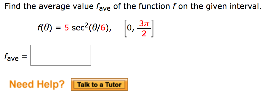 Solved Find the average value f_ave of the function f on the | Chegg.com