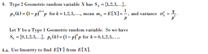 Solved Type 2 Geometric random variable X has Sx = {1,2,3, | Chegg.com