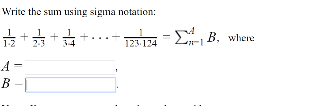 Solved Write the sum using sigma notation B, where 1-22-33-4 | Chegg.com