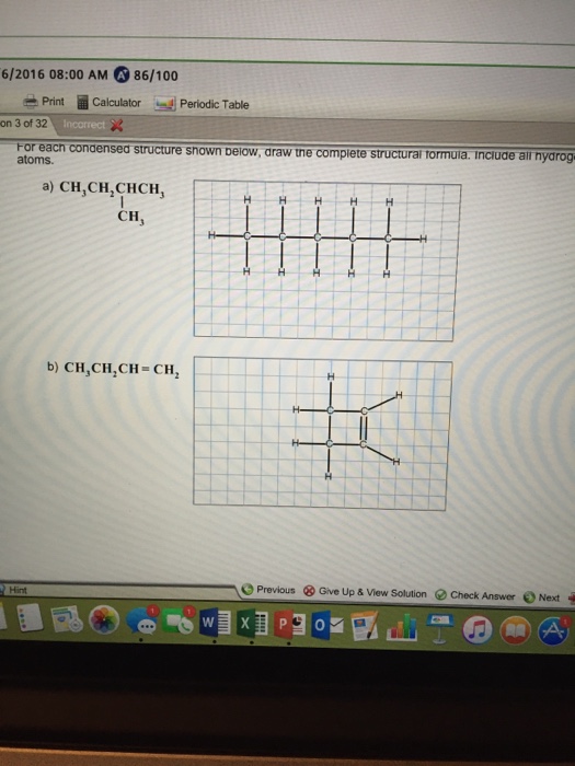 Solved For each condensed structure shown below, draw the | Chegg.com