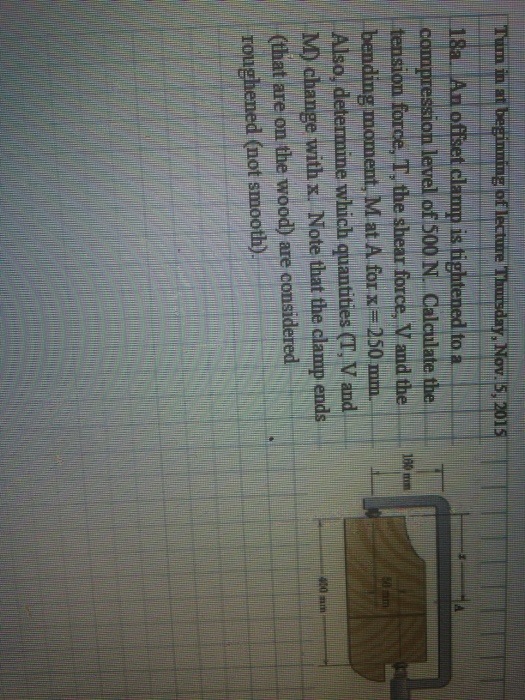 Solved an offset clamp is tightened to a compression level | Chegg.com