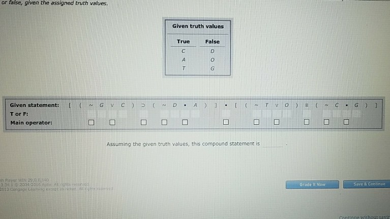 Solved false, given the assigned truth values. or Given | Chegg.com
