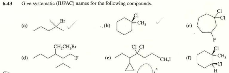 Solved Give systematic (IUPAC) names for the following | Chegg.com