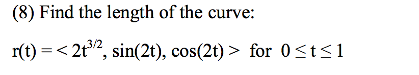 Solved Find the length of the curve: r(t)