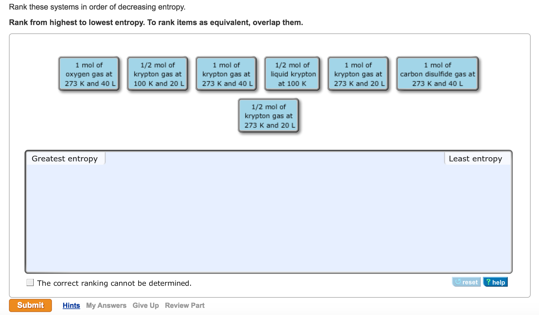 rank-these-systems-in-order-of-decreasing-entropy-chegg