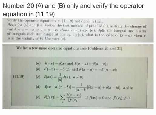 Solved Number 20 (A) and (B) only and verify the operator | Chegg.com