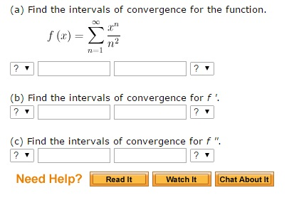 Solved (a) Find the intervals of convergence for the | Chegg.com