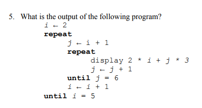 Solved 5. What is the output of the following program? | Chegg.com