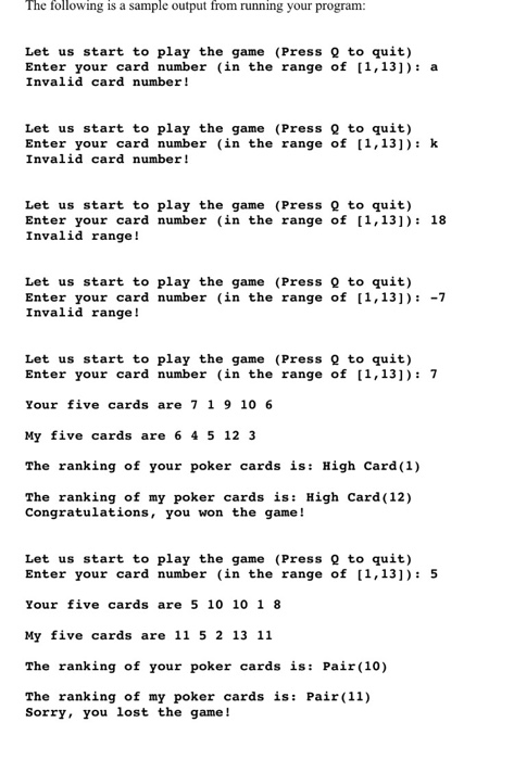 Solved Problem Statement Write a program that plays | Chegg.com