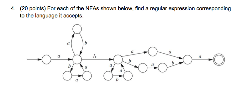 Solved 4. (20 points) For each of the NFAs shown below, find | Chegg.com Solved 4. (20 points) For each of the NFAs shown below, find | Chegg.com