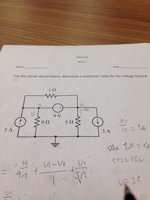 Solved For the circuit shown below, determine a numerical | Chegg.com