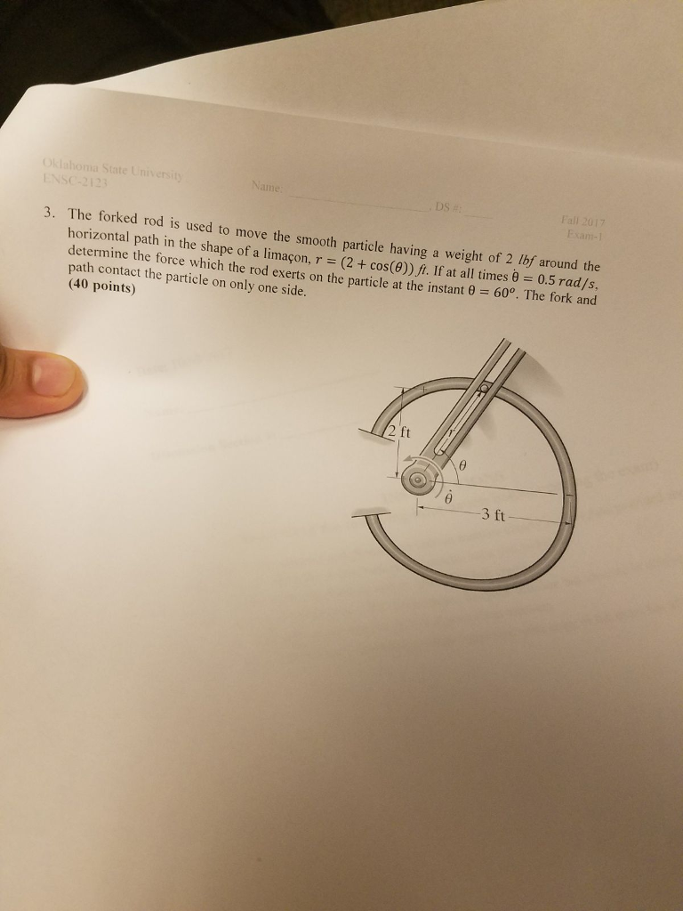 Solved DS# 3. The forked rod is used to move the smooth | Chegg.com