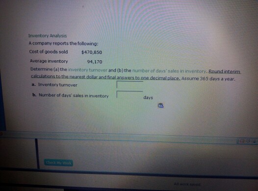 Solved Inventory Analysis A company reports the following: | Chegg.com