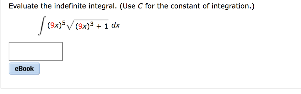 Solved Evaluate the indefinite integral. (Use C for the | Chegg.com