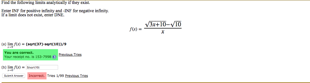 Solved Find the following limits analytically if they exist. | Chegg.com