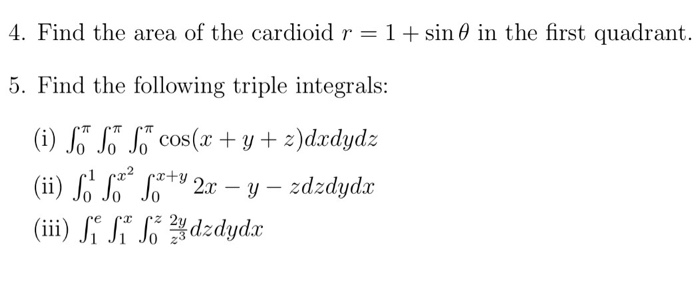 Solved Find the area of the cardioid r = 1 + sin theta in | Chegg.com