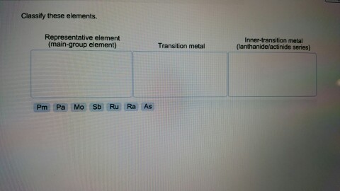 Solved Classify these elements. | Chegg.com