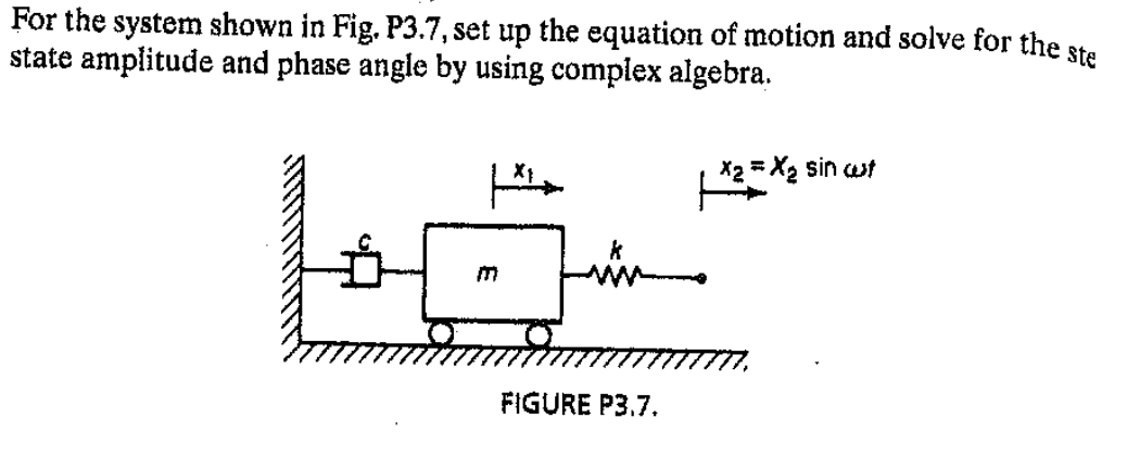 For the system shown in Fig P3.7, set up the equation | Chegg.com For the system shown in Fig P3.7, set up the equation | Chegg.com
