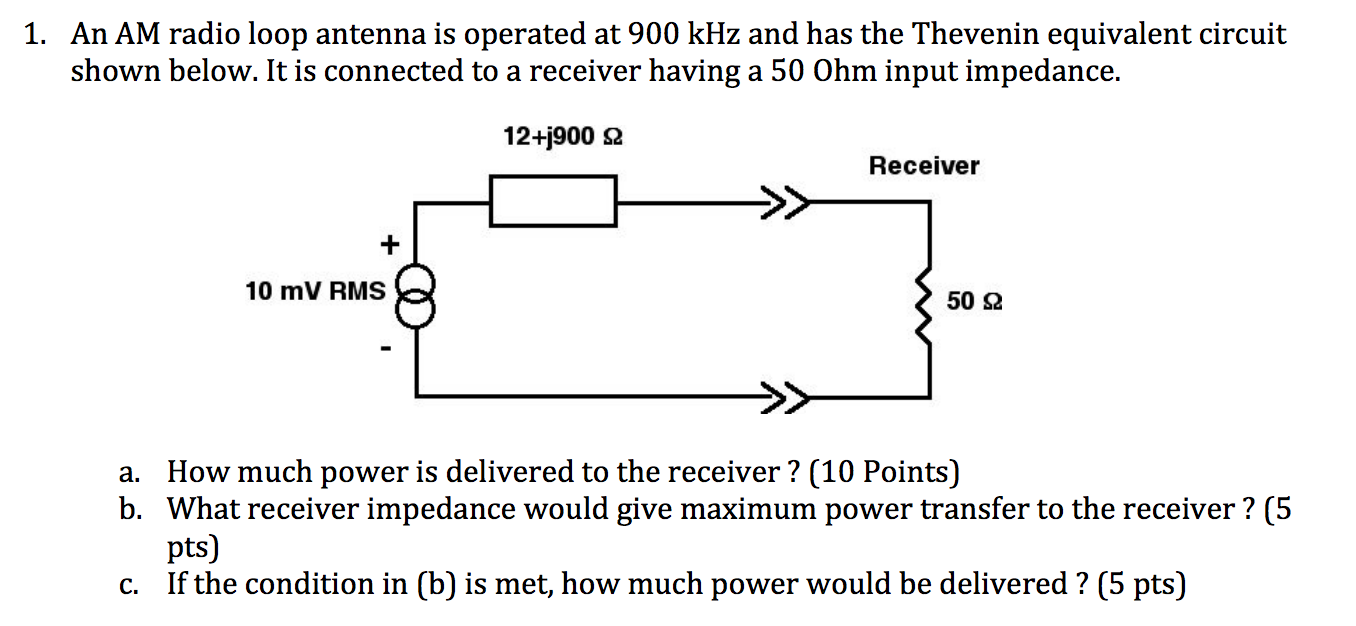 Solved An AM radio loop antenna is operated at 900 kHz and | Chegg.com