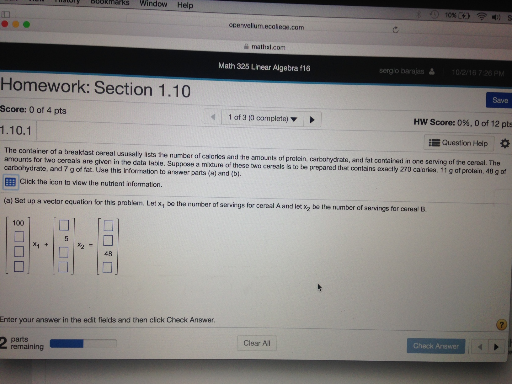Solved The container of a breakfast cereal usually lists the | Chegg.com