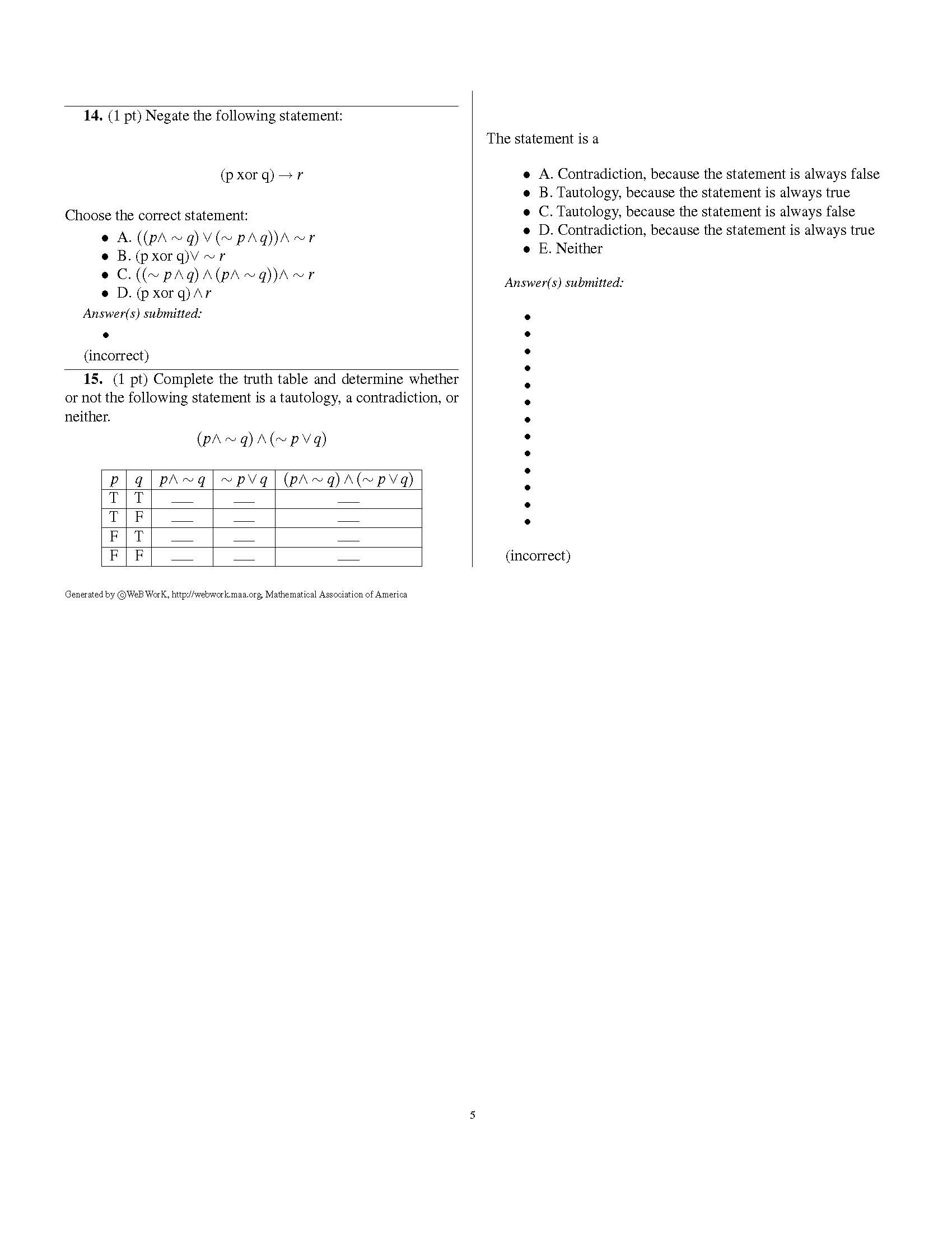 Assignment Reasoning Part2 1. (1 pt) Negate the | Chegg.com