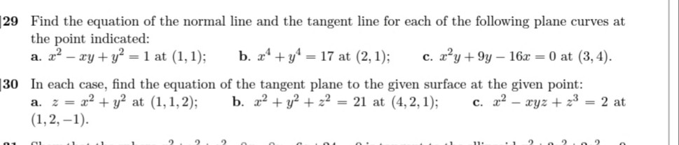 Solved Find the equation of the normal line and the tangent | Chegg.com