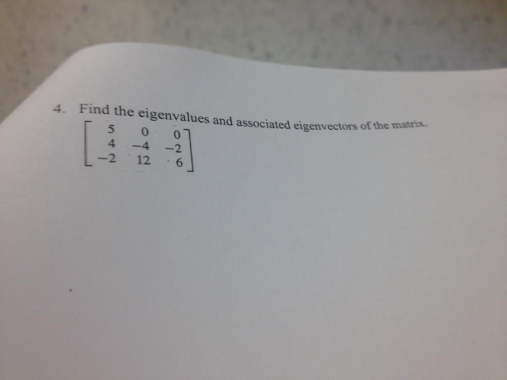 Solved 4. Find the eigenvalues and associated eigenvectors | Chegg.com