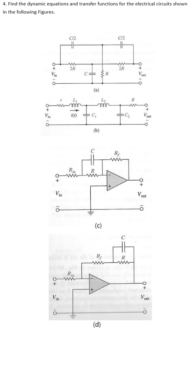 Solved Find the dynamic equations and transfer functions for | Chegg.com