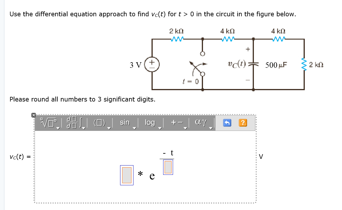 Solved Use the differential equation approach to find vC(t) | Chegg.com