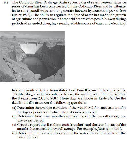 Solved 8.8 The Colorado River Drainage Basin covers parts of | Chegg.com