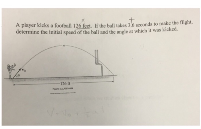 Solved A player kicks a football 126 feet. If the ball takes | Chegg.com