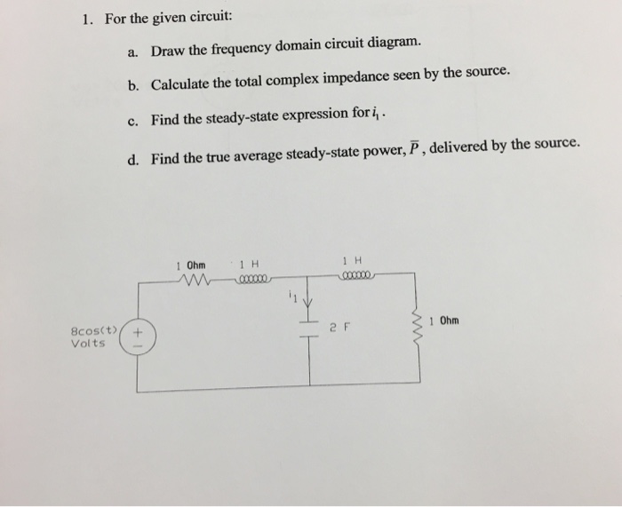 Solved For the given circuit: Draw the frequency domain | Chegg.com