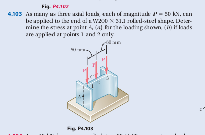 Solved Fig. P4.102 4.103 As many as three axial loads, each | Chegg.com