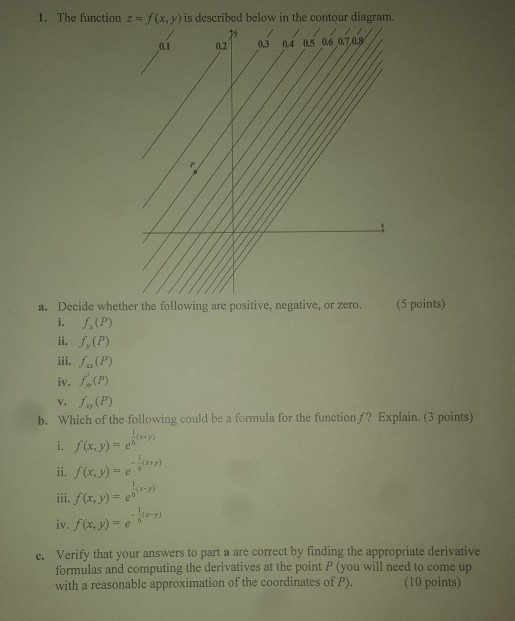 Solved 1. The function z = f(x, y) is described below in the | Chegg.com
