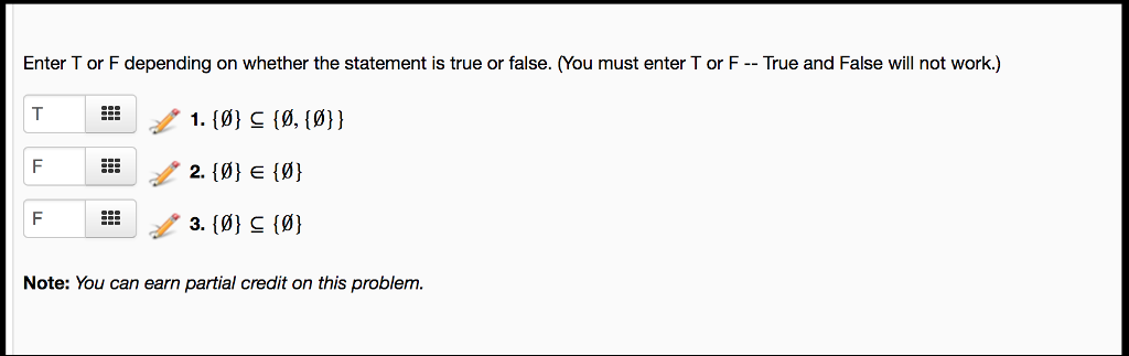 Solved Discrete Math -- Mark the statements as true or | Chegg.com