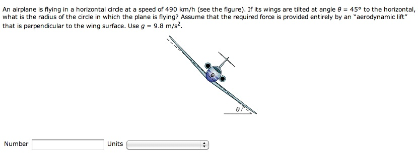 Solved An airplane is flying in a horizontal circle at a | Chegg.com