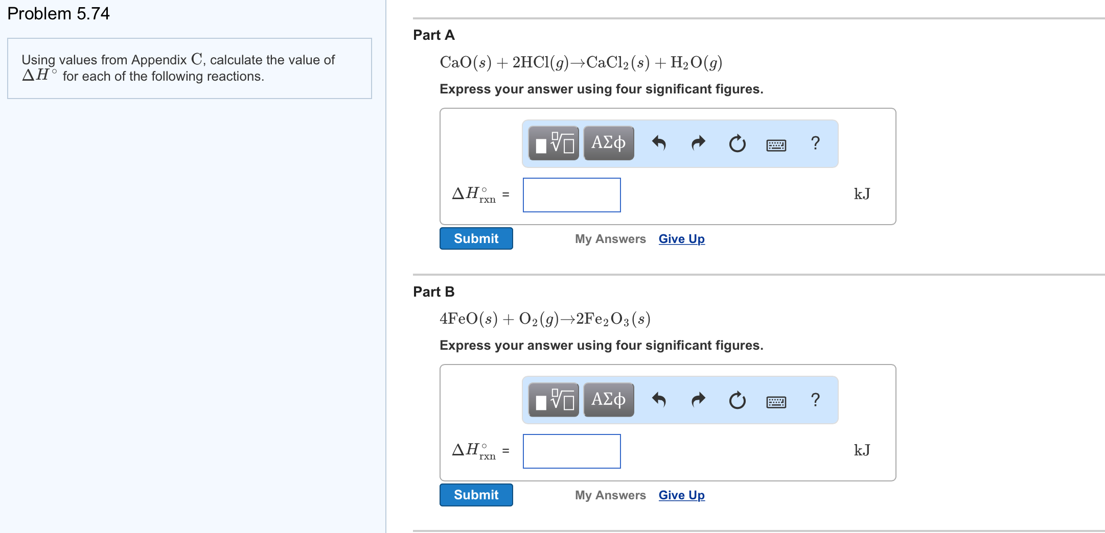 Solved Using Values From Appendix C Calculate The Value Of