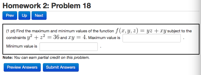Solved Find the maximum and minimum values of the function | Chegg.com