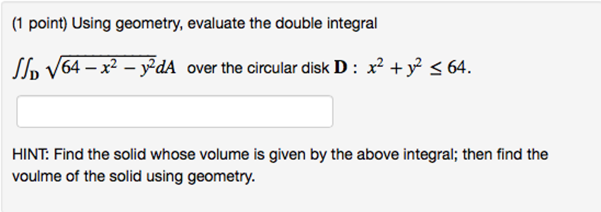Solved Using geometry, evaluate the double integral integral | Chegg.com