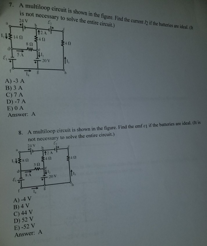 Solved is not necessary to solve the entire circui 24 V A | Chegg.com