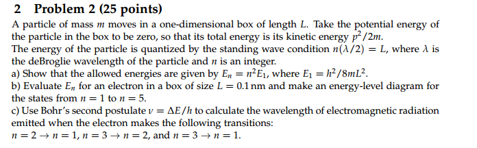 Solved A particle of mass m moves in a one-dimensional box | Chegg.com