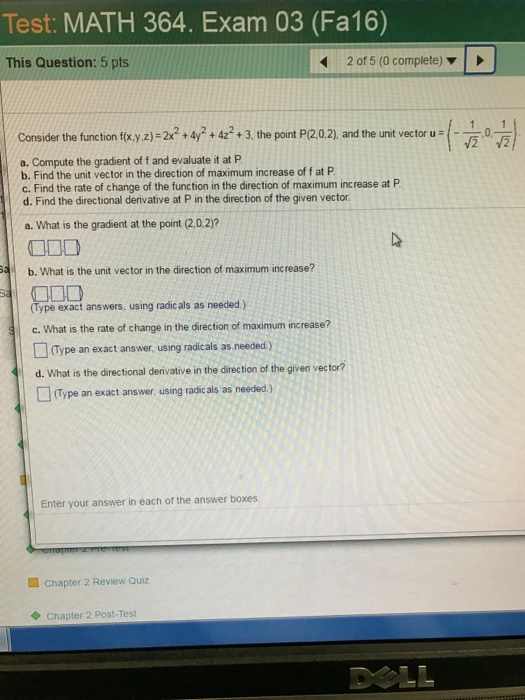 Solved Consider The Function F X Y Z 2x 2 4y 2 4z 2